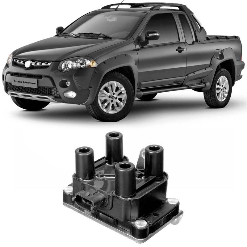 Bobina Ignição Fiat Strada 1.8 2003 a 2008 Bosch - fortbras