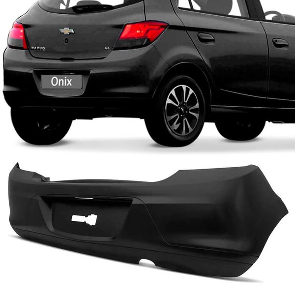 Parachoque Traseiro Chevrolet Onix 2013 a 2016 Preto Liso Parcial 1762 DTS - fortbras