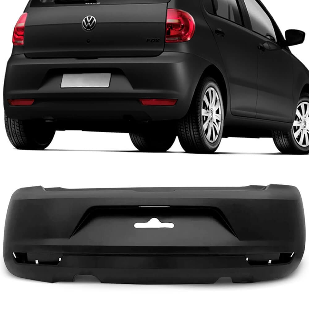 Parachoque Traseiro Volkswagen Fox 2011 a 2014 Preto Liso 6428 DTS ...