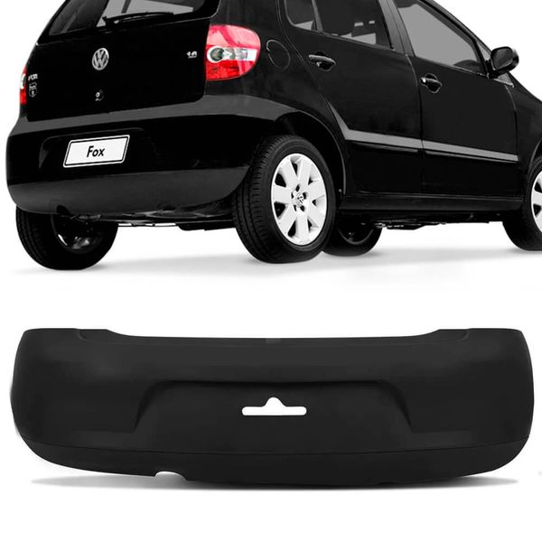 Parachoque Traseiro Volkswagen Fox 2004 a 2010 Preto Liso 6439 DTS ...