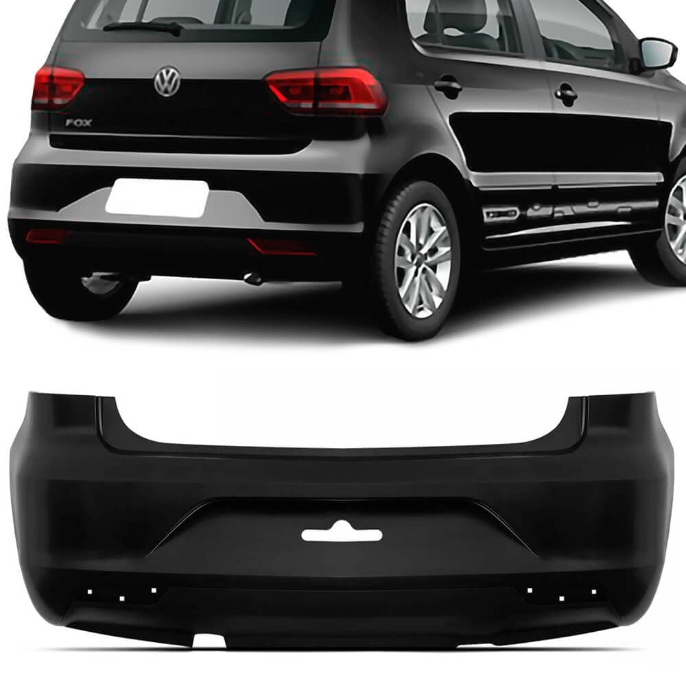 Parachoque Traseiro Volkswagen Fox 2014 a 2019 Preto Liso 6471I DTS ...