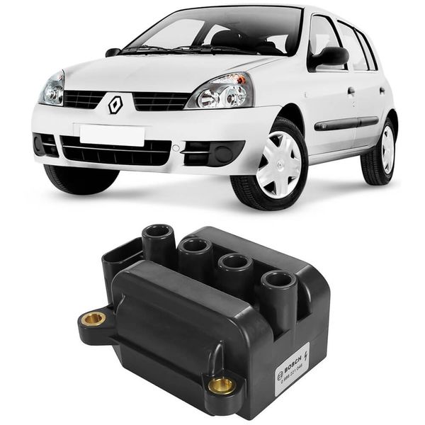 Bobina Ignição Renault Clio 1.0 2005 a 2016 Bosch 0986221046 - fortbras
