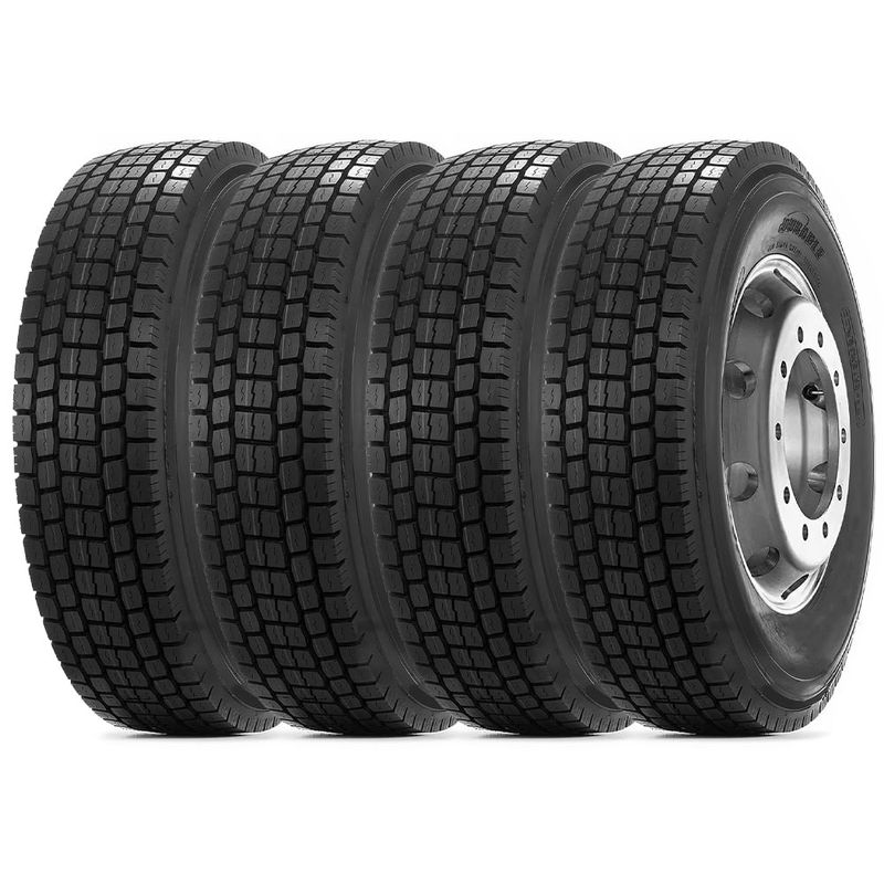 Kit 4 Pneu Durable Aro 22.5 295/80r22.5 18PR 152/148M DR755 Borrachudo - fortbras