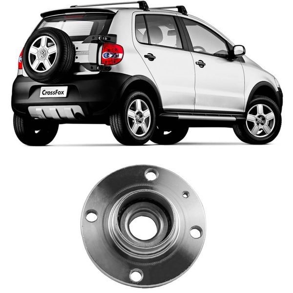Cubo Roda Volkswagen Polo Crossfox 2002 a 2018 Traseiro Com Rolamento ...