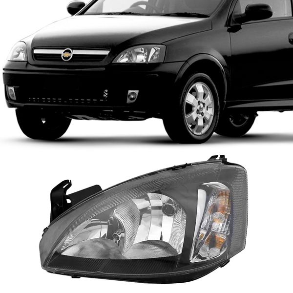 Farol Corsa Montana 2002 a 2007 Máscara Negra Com Pisca Orgus FG536 - fortbras
