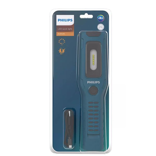 Lanterna Philips LED EcoPro40 Portátil Recarregável Verde RC420B1 ...