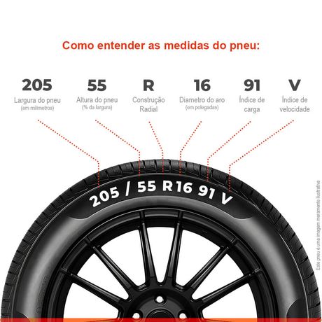 Pneu Pirelli Aro 16 205/55R16 91V TL Cinturato P7 KS Seal Inside - fortbras