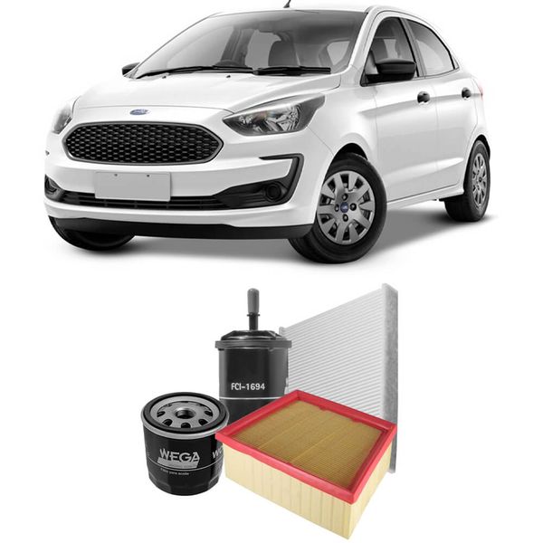 Kit Troca de Filtros Ford Ka 1.0 12V Flex 2016 a 2021 Wega - fortbras
