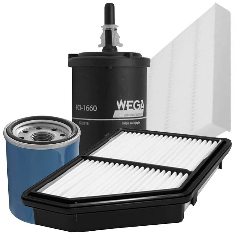 Kit Troca de Filtros Honda Civic 2.0 16V Flex 2016 a 2022 Wega - fortbras