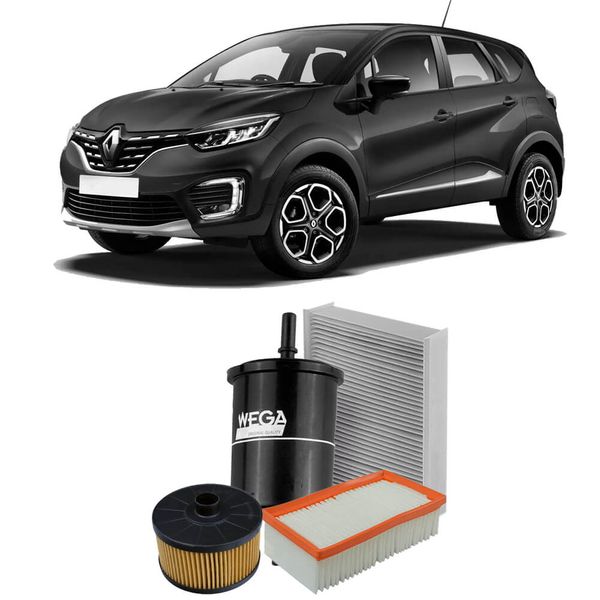 Kit Troca de Filtros Renault Captur 1.3 16V Flex 2021 a 2022 Wega ...