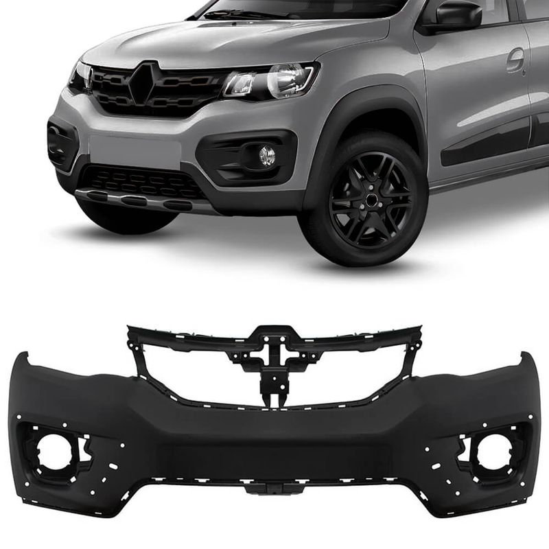 Parachoque Dianteiro Kwid Outsider 2019 a 2022 Preto liso DTS 4009 ...