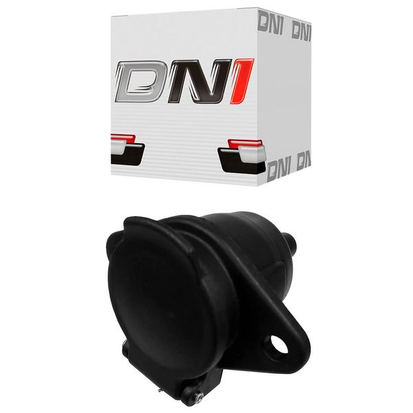 Tomada Engate Redondo Nylon Preta 7 Polos Macho 12/24V Conexão Móvel ...