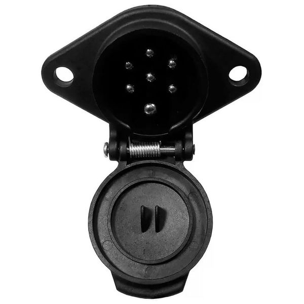 Tomada Engate Redondo Nylon Preta 7 Polos Macho 12/24V Conexão Móvel ...