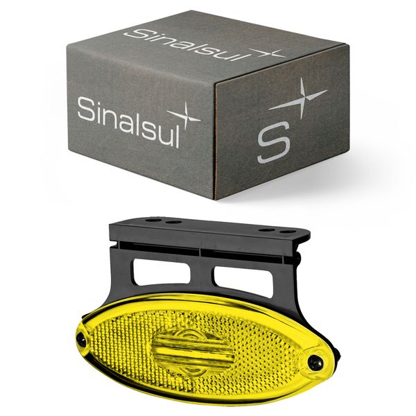 Lanterna Lateral Elipse Led Amarelo 12/24V Com Suporte - fortbras