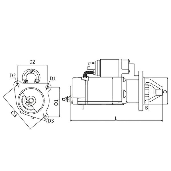 Motor Partida Arranque Cargo C1622 C2422 12V 12 Dentes - fortbras