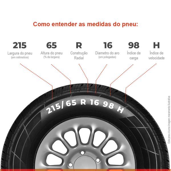 Pneu Aro 16 215/65R16 Bridgestone 98H TL Turanza T005 - fortbras